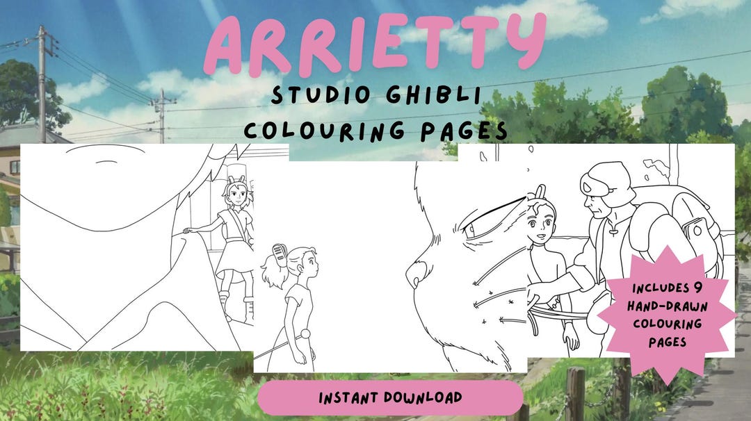 The Secret World of Arrietty (studio Ghibli) Colouring Pages - Digital ...