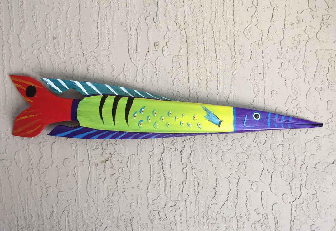 Tropical Fish Carved From Queen Palm Seed Pod 29 Inches Long!! Palm ...