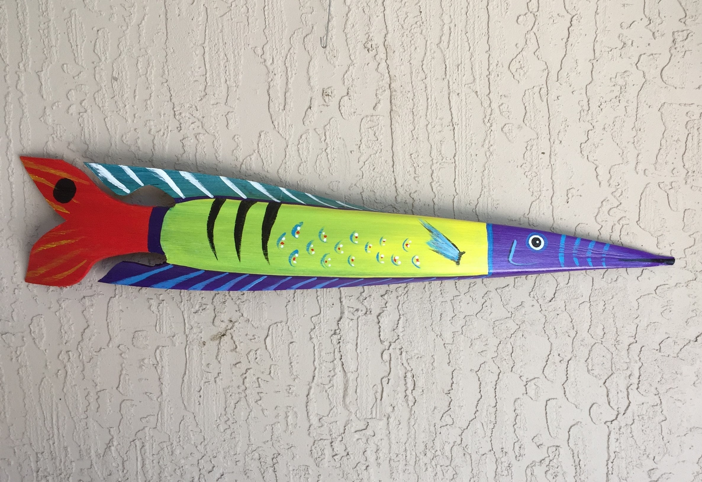 Tropical Fish Carved from Queen Palm Seed Pod 29 Inches Long | Etsy