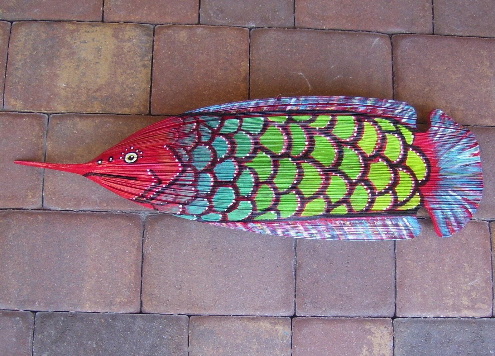 Tropical Red Fish Carved From Queen Palm Seed Pod 32 Inches - Etsy