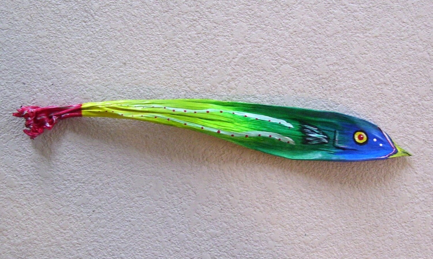Tropical Fish on Exotic Palm Seed Pod Blue/green With Red Tail | Etsy