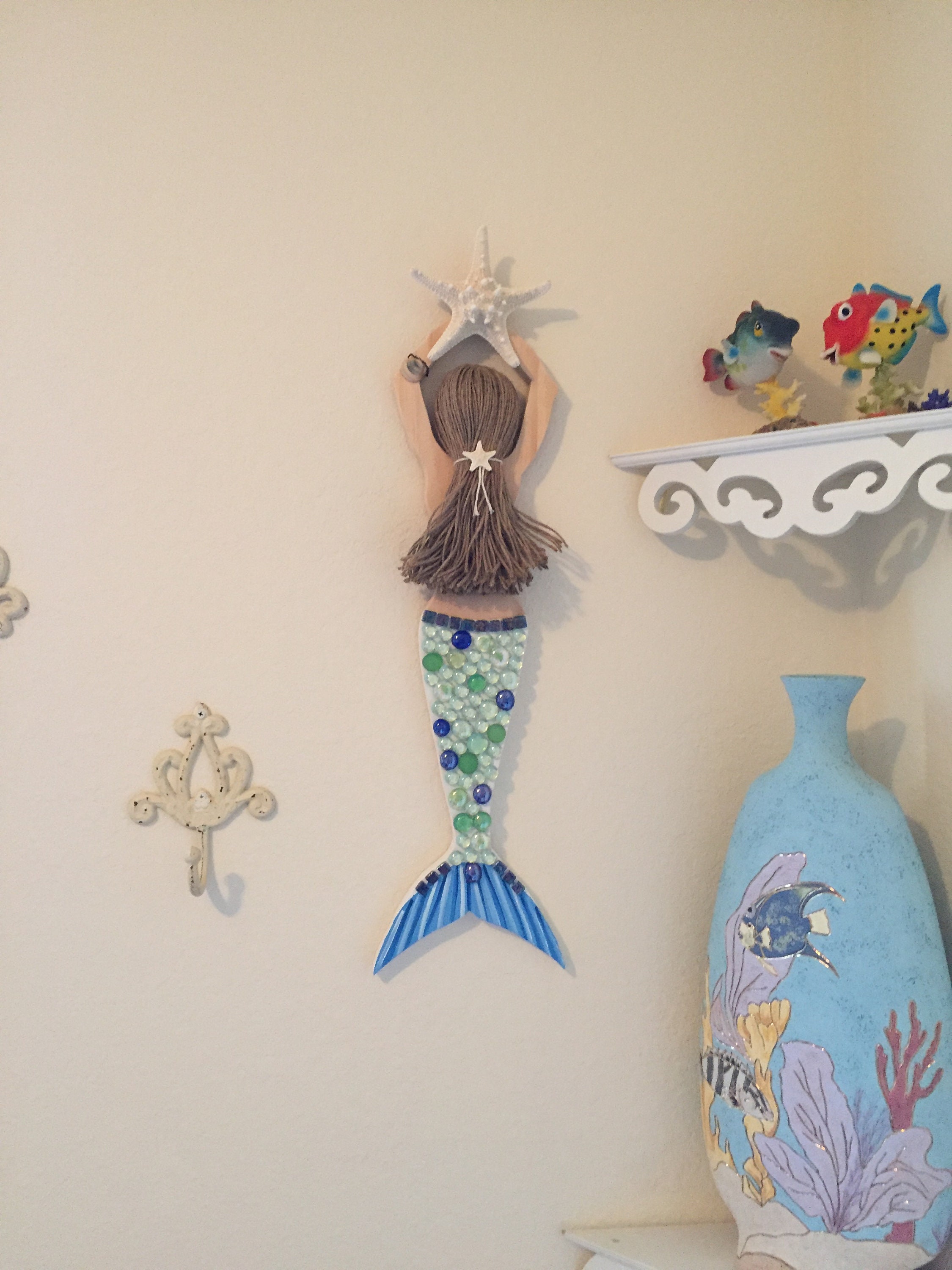 Mermaid emily Carved From Wood Hand Decorated and Painted | Etsy