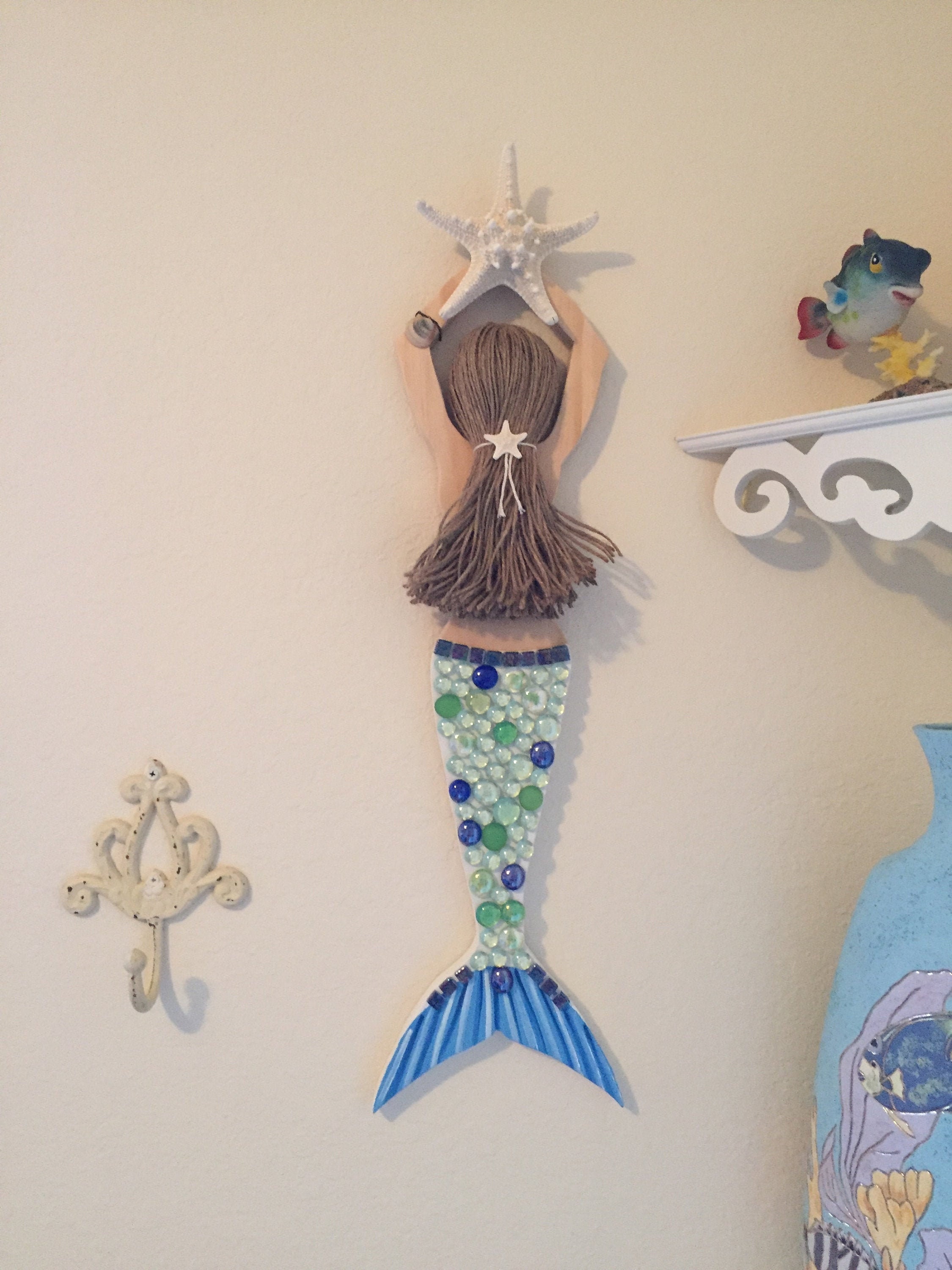 Mermaid emily Carved From Wood Hand Decorated and Painted | Etsy
