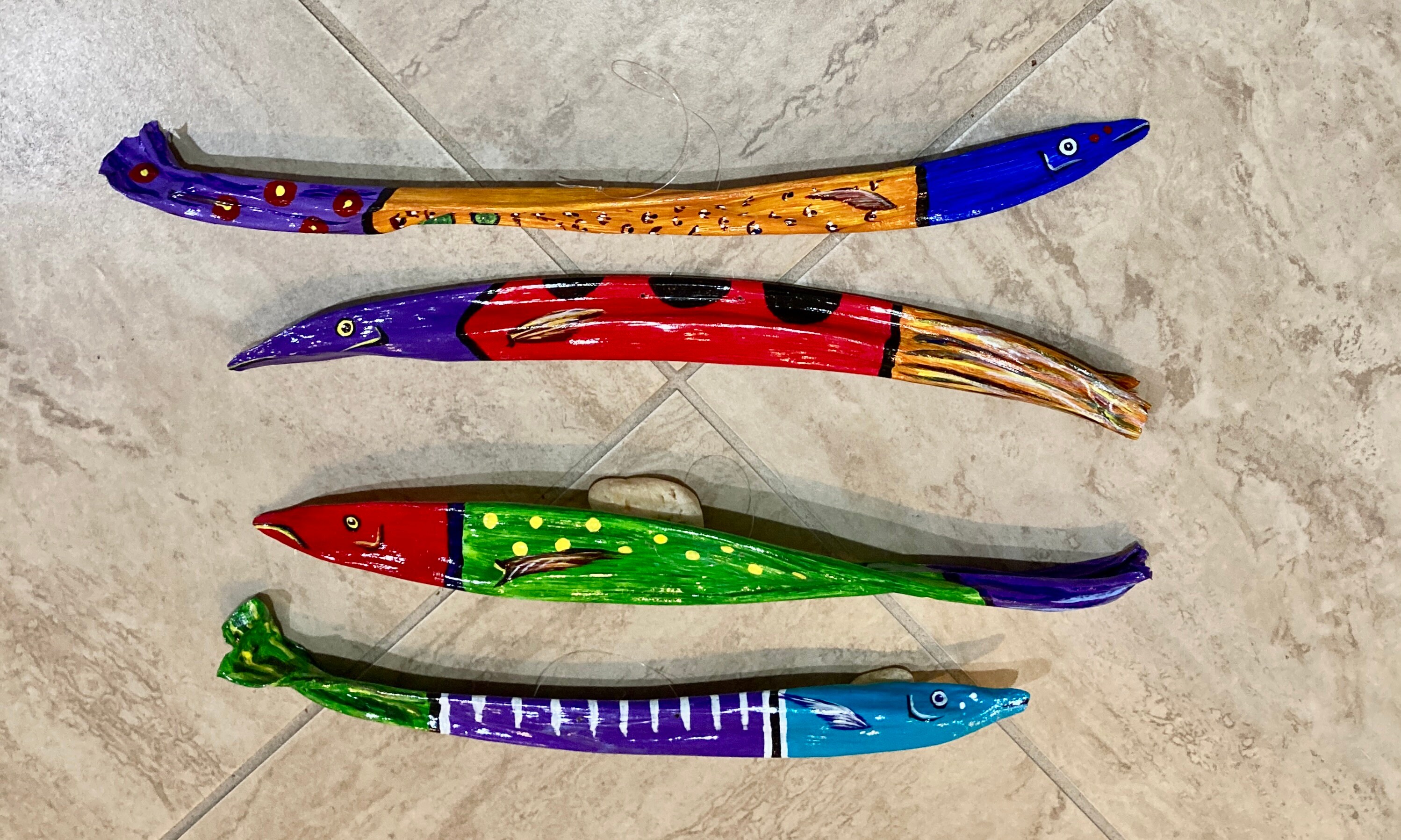 Tropical Fish on Areca Palm Seed Pods Hand Painted - Etsy