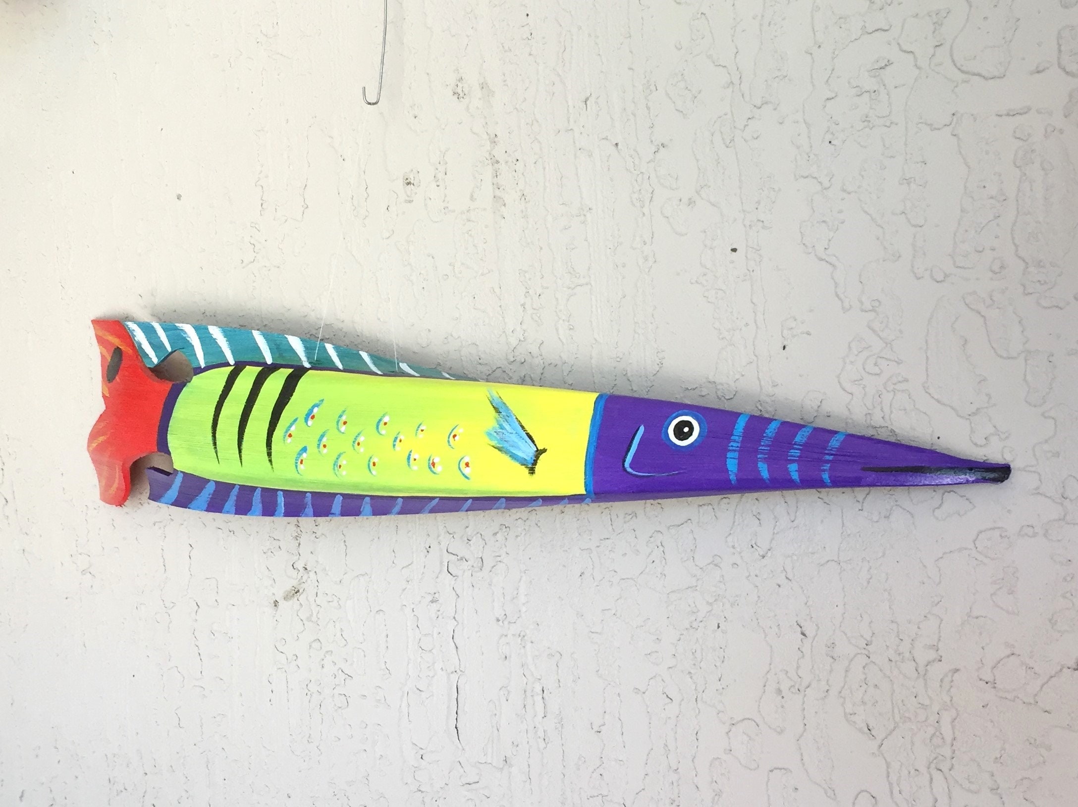 Tropical Fish Carved from Queen Palm Seed Pod 29 Inches Long | Etsy