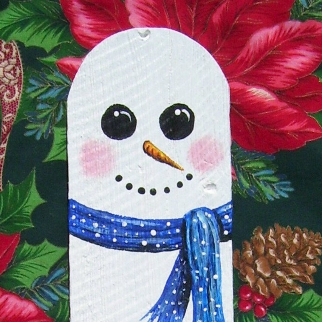 Christmas Snowman on Fence Plank Hand Painted on Recycled Fence Board ...