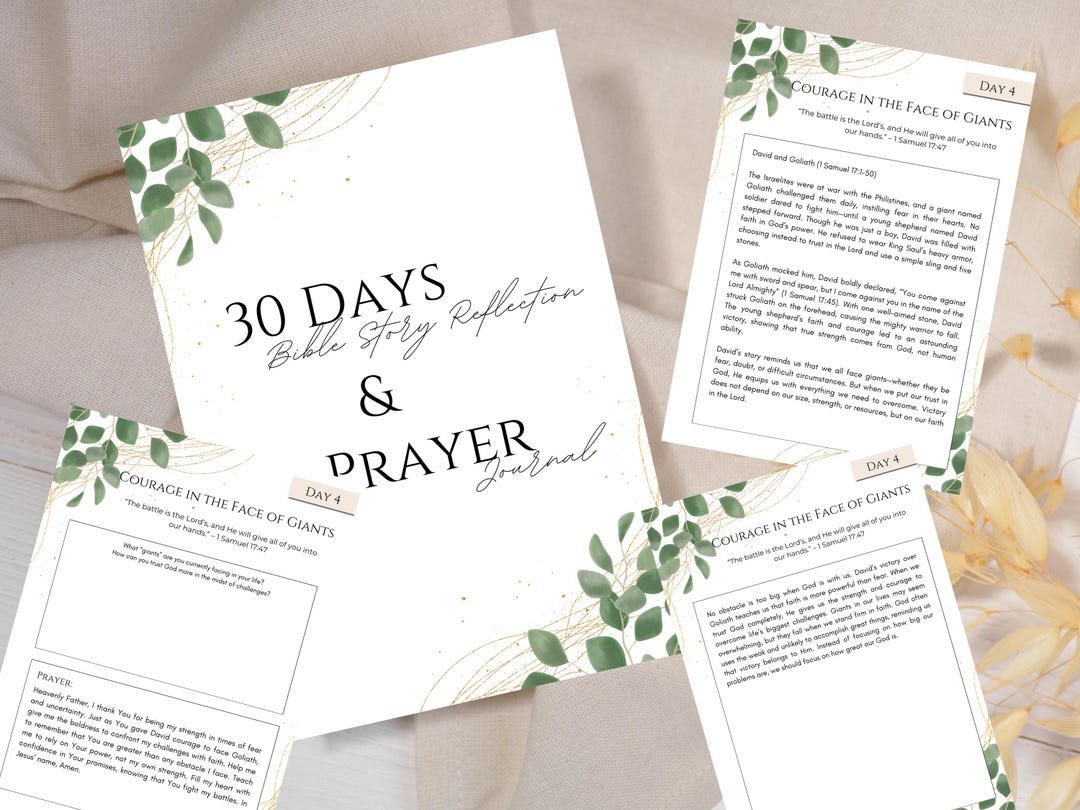 30-day Bible Story Reflection & Prayer Journal Christian Devotional ...