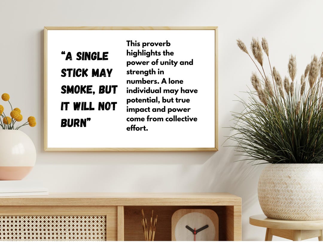 Strength in Unity African Proverb Printable Art - Digital Download ...