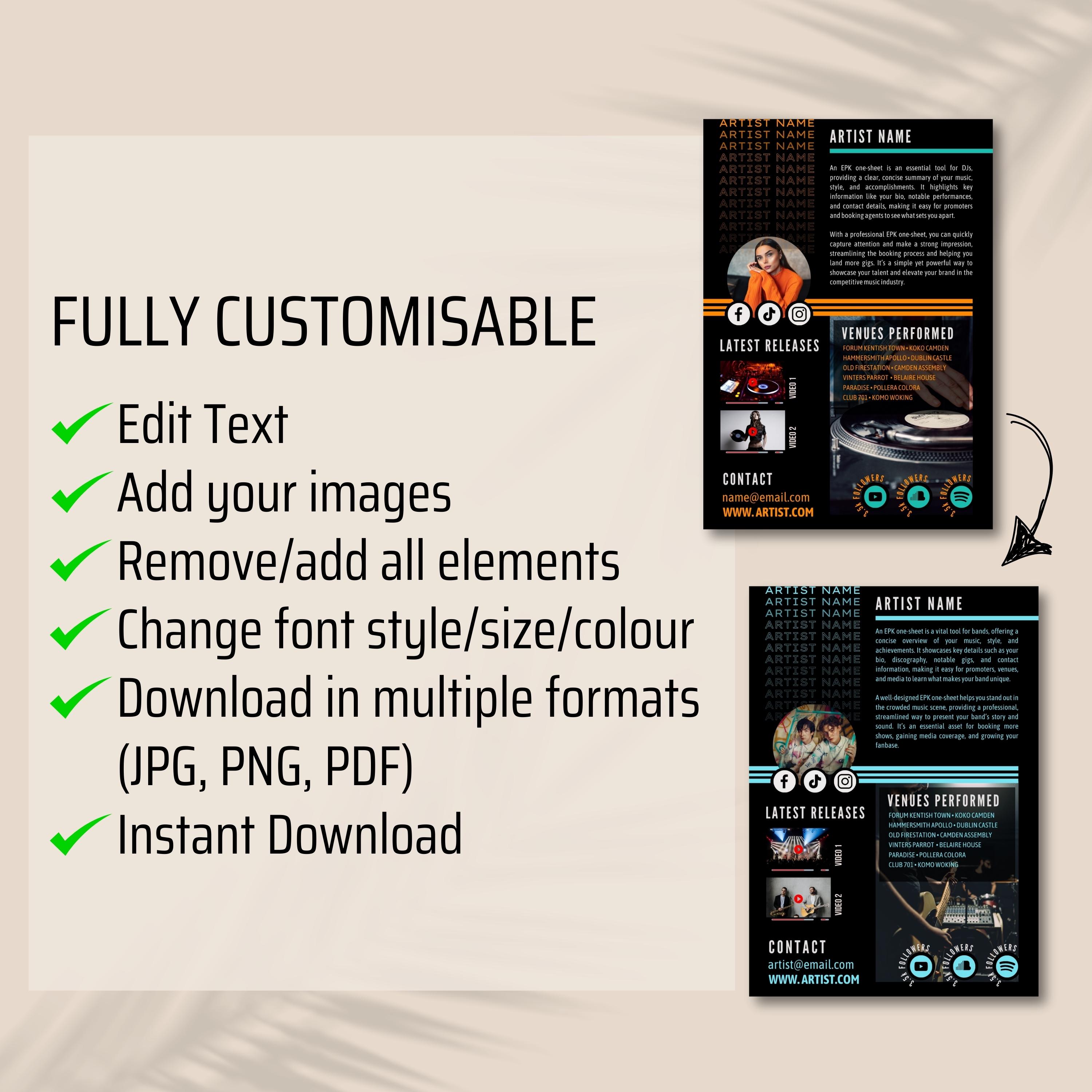 Music Media Kit Template: Musician EPK, Canva Design (digital Download ...