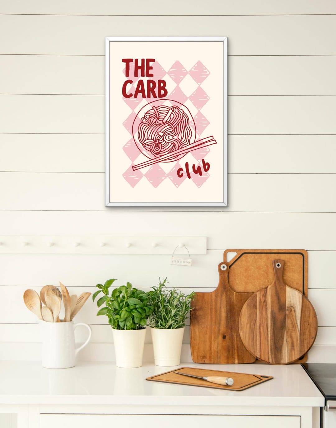 The Carb Club Noodle Print – Funny Pasta Wall Art – Kitchen Digital ...