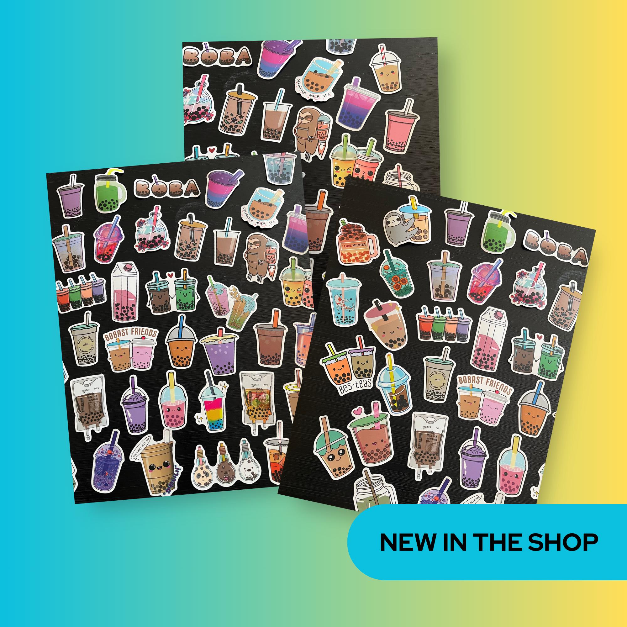 2 Mystery Boba Tea Sticker Pack - Cute Kawaii Bubble Tea Stickers for ...