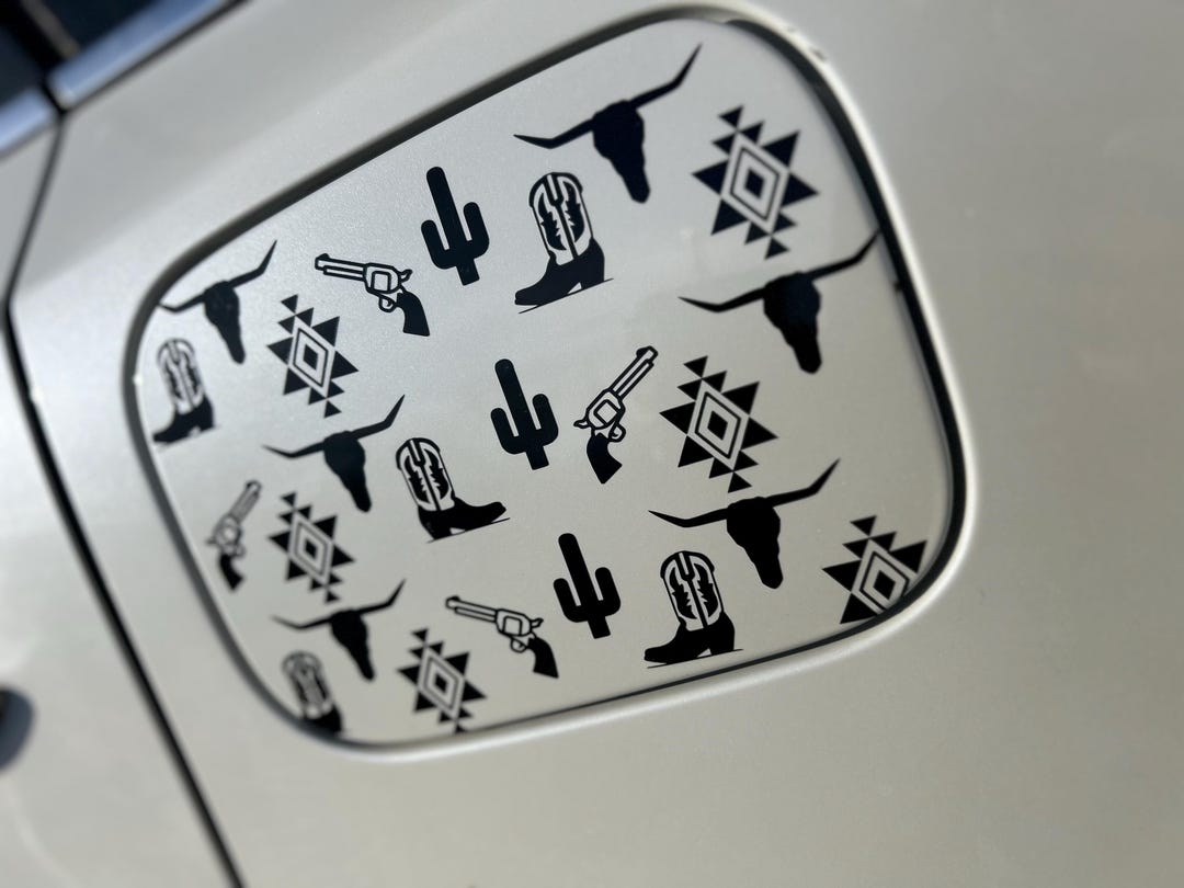 Western Gas Cap Car Decal, Car Window Decal, Vinyl Decal Sticker, Car ...