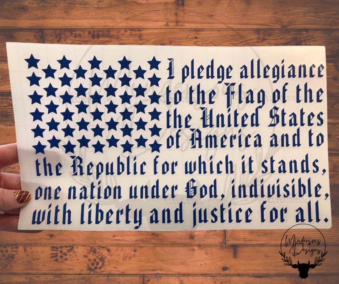 Pledge of Allegiance Decal, Patriotic Decal - Etsy