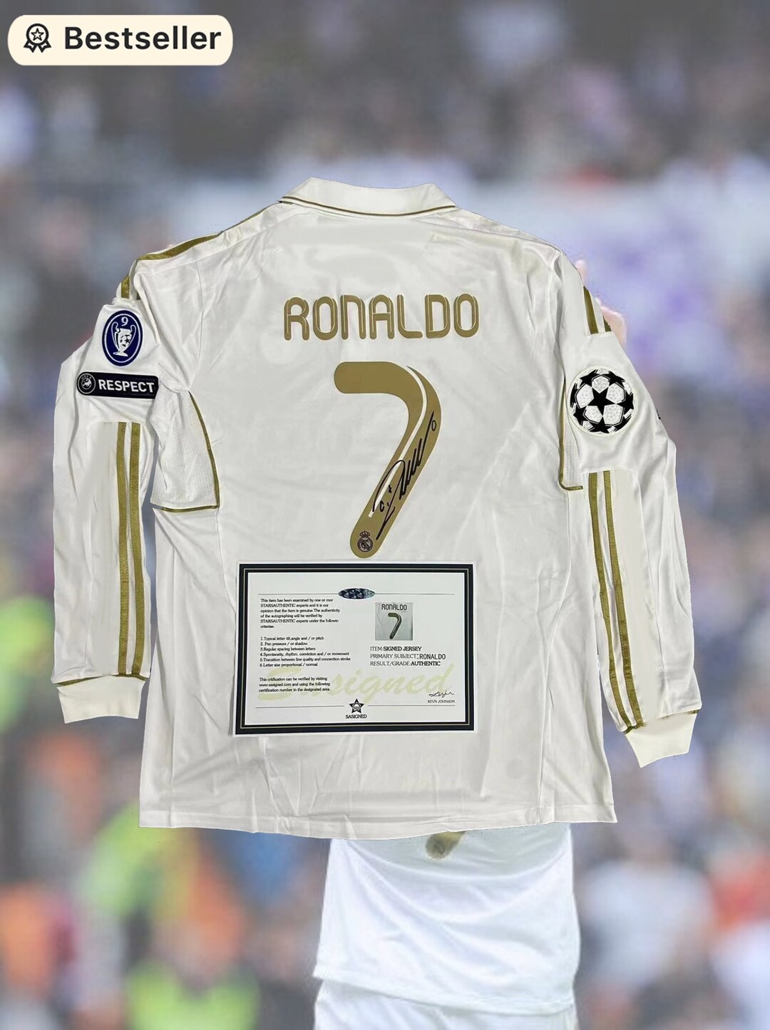 SIGNATURE Cristiano Ronaldo SIGNED Real Madrid Home 11/12 Signature ...
