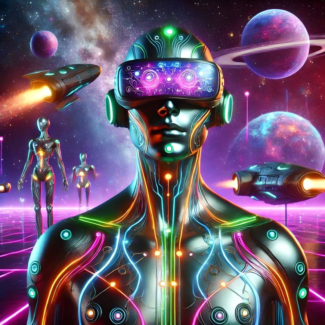 Future Humanoid Figure Wearing VR Goggles - Etsy