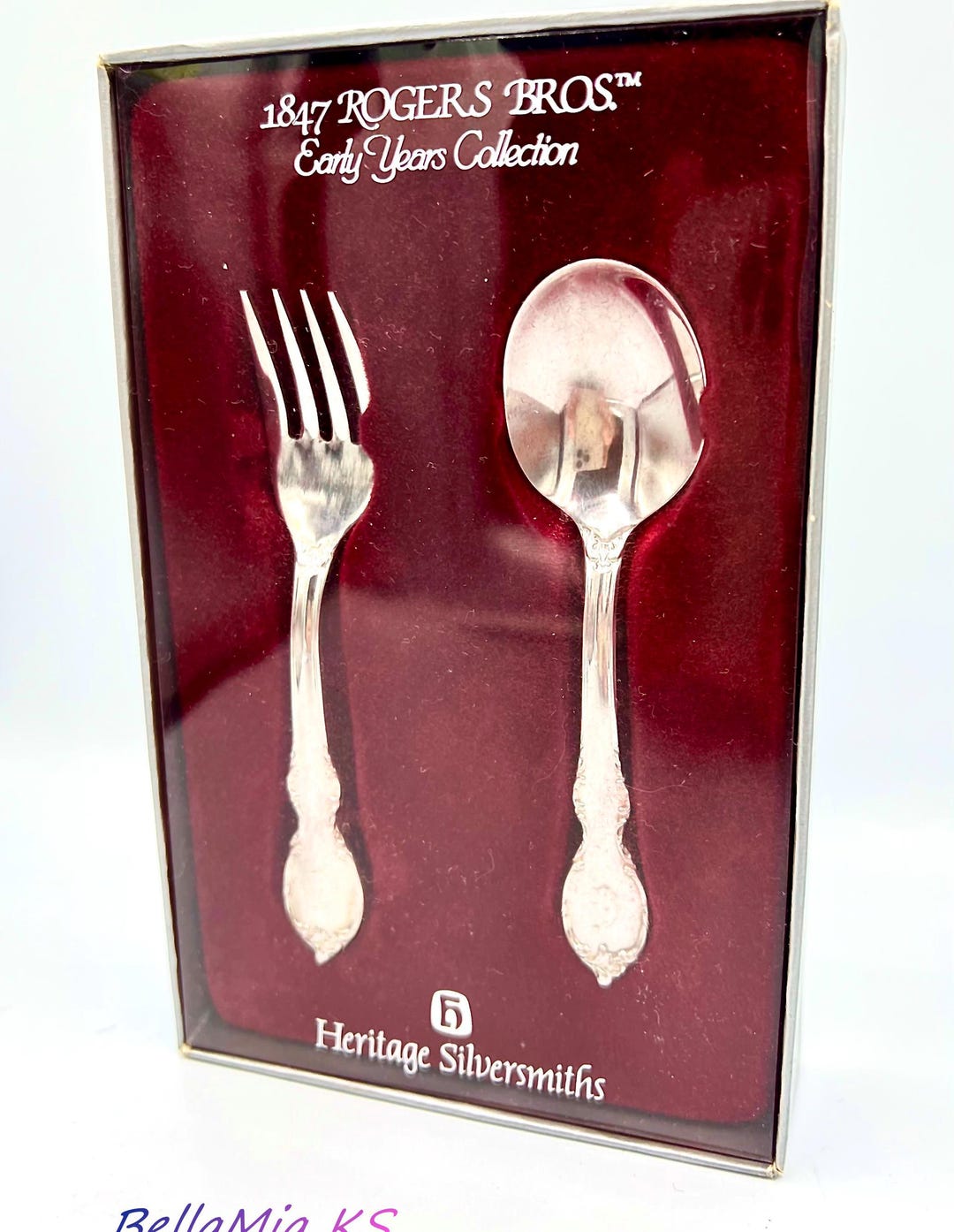 Vintage 1847 Rogers Bros Silver Plated Baby Spoon and Fork Set-canada ...