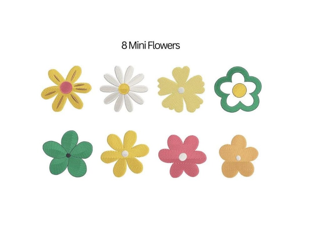 Small Flowers Embroidery, Cute 8 Mini Flower Designs, Machine ...