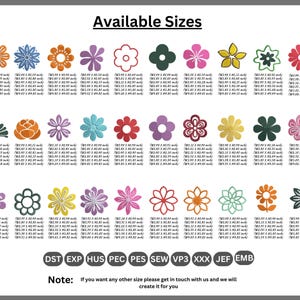 Flowers Embroidery Design, Cute 50 Flowers Bundle, Mini Flowers Machine ...