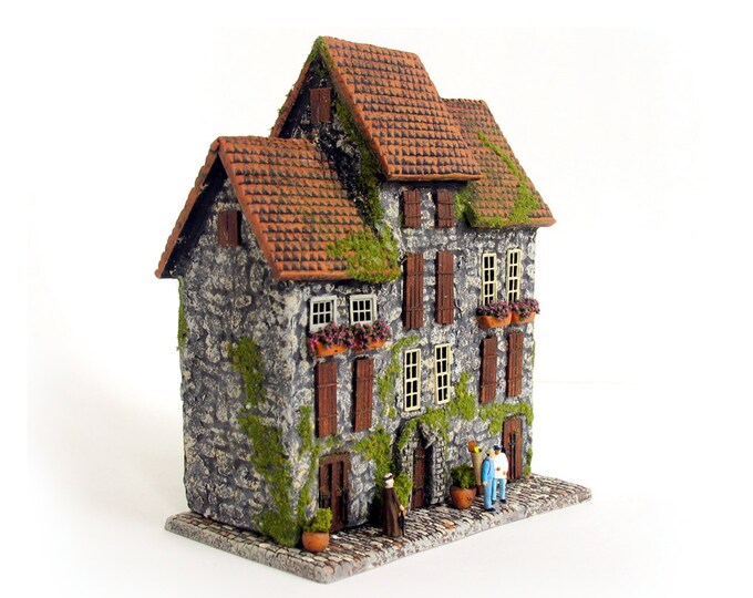 The Medieval Stone Row House Trio of Miniature Houses With - Etsy