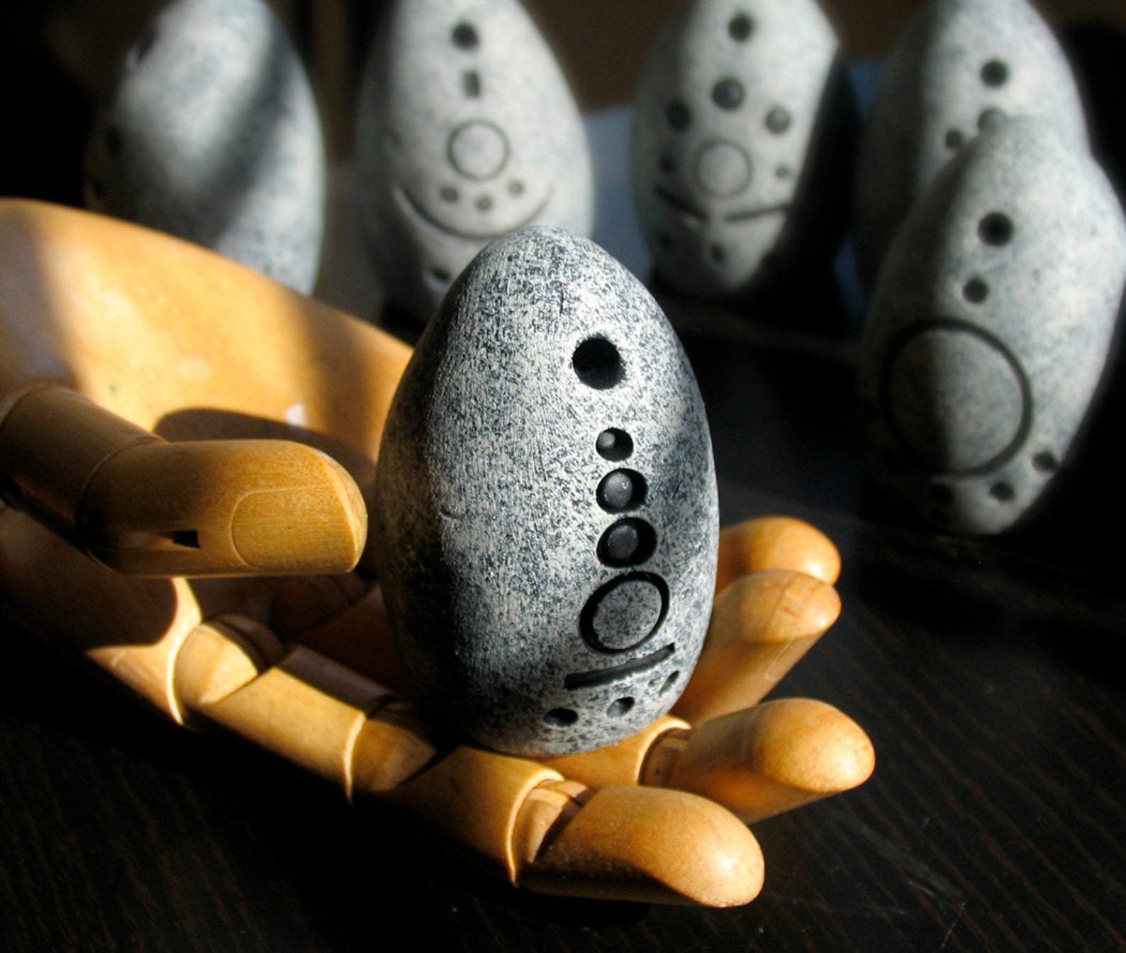 Compassion Handcrafted Taoist Meditation Altar Stone Handpainted Clay ...