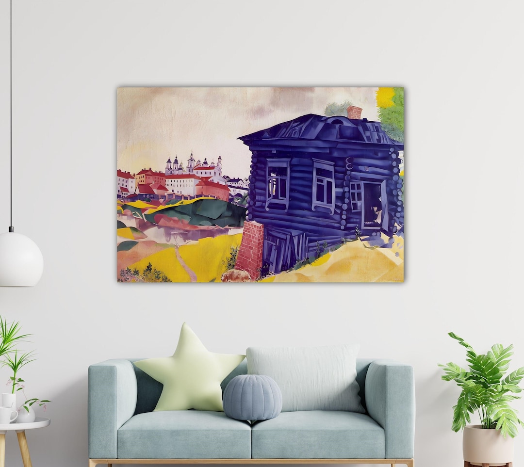 Marc Chagal the Blue House Wall Art Chagall Canvas Marc Chagall Paint ...