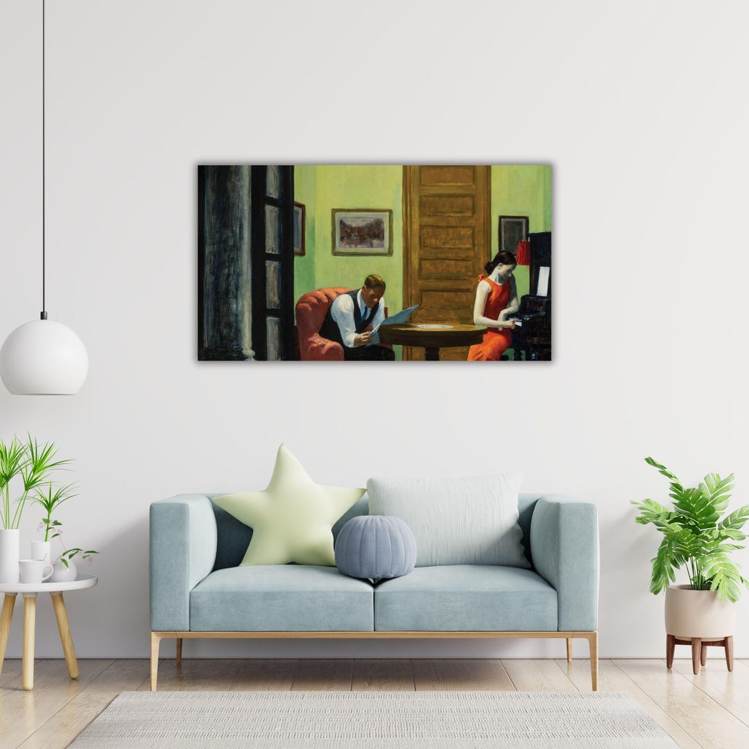 Edward Hopper Room İn New York 1932 Poster Hopper Canvas Edward Hopper ...