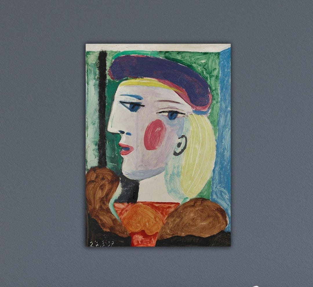 Pablo Picasso Portrait De Femme Au Beret Mauve Canvas Gift of Home ...