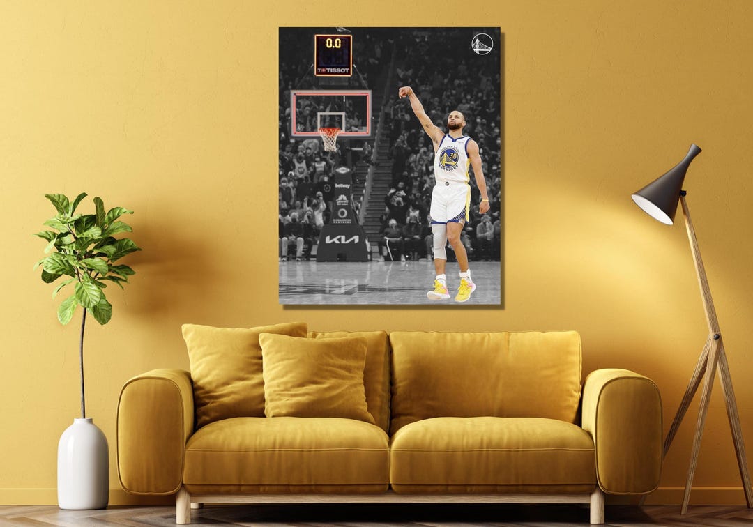 Stephen Curry Poster, Ready to Hang Canvas, Basketball Fan Gift ...