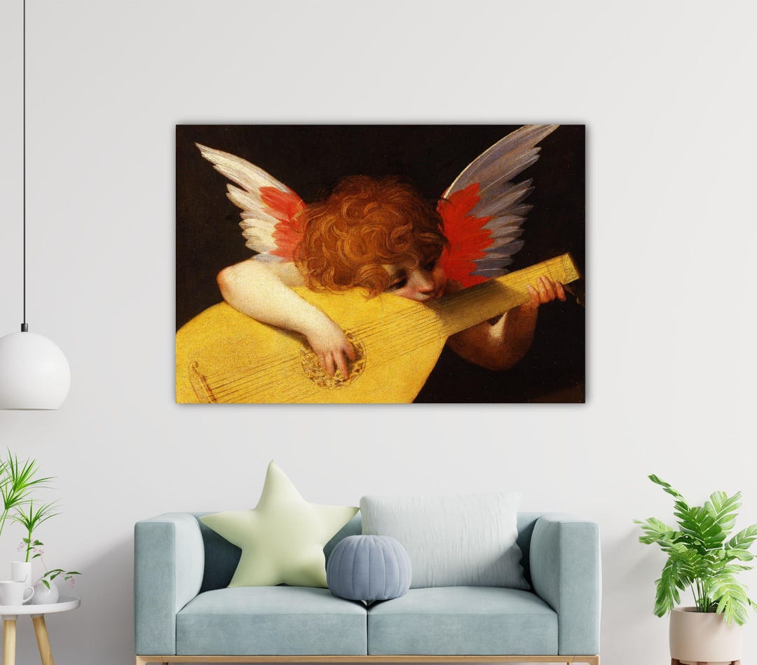 Rosso Fiorentino Cherub Playing A Lute Poster Rosso Fiorentino Canvas ...