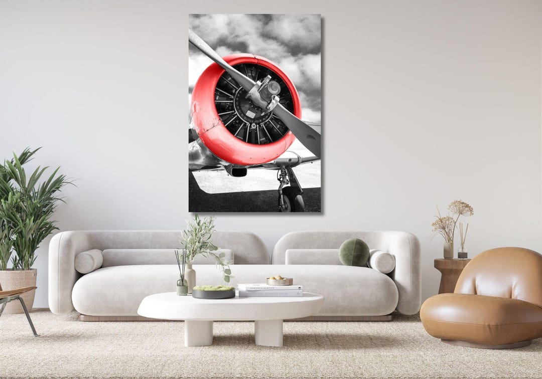 Airplane Closeup Aircraft Canvas,plane Engine Airplane Decor,engine ...