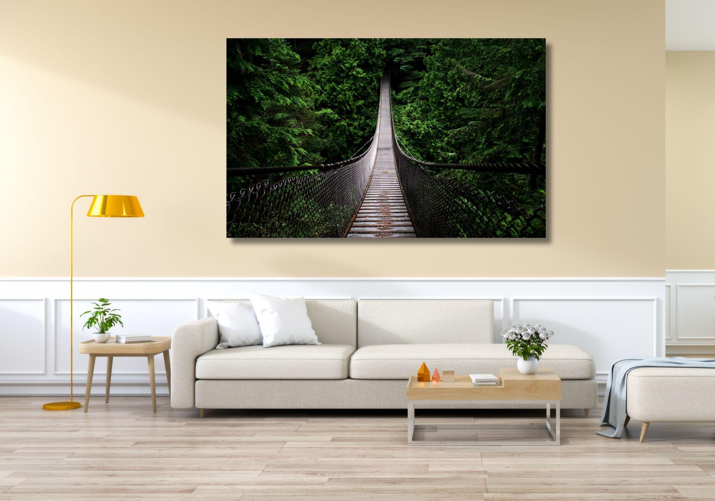 Jungle Rainforest Bridge Wall Art, Beautiful Jungle Rainforest Bridge ...