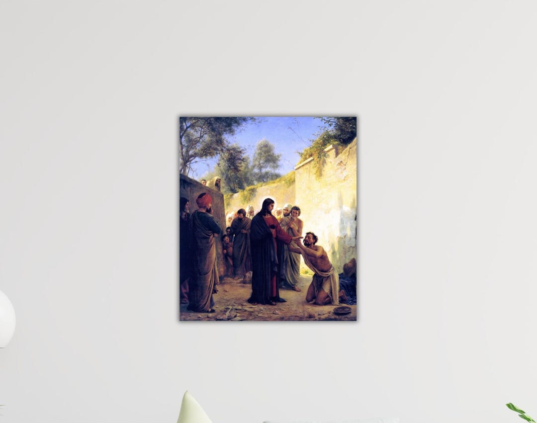 Carl Bloch Healing of the Blind Man 1871 Poster Carl Bloch Wall Art ...