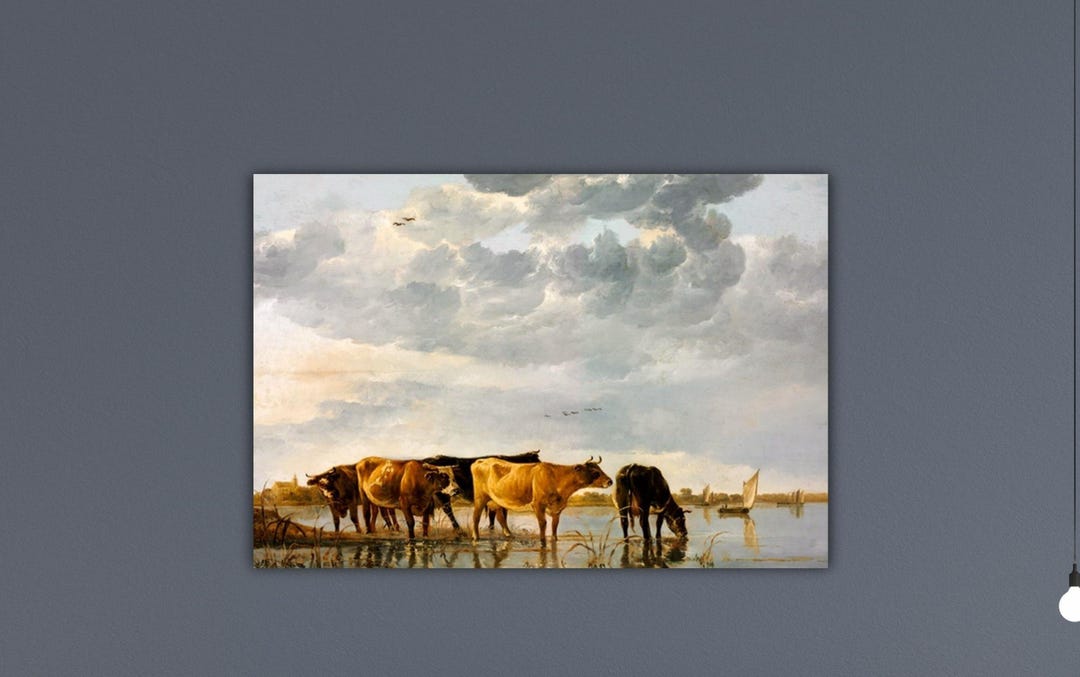 Aelbert Cuyp Cows in a River Poster Aelbert Cuyp Canvas Gift of Home ...