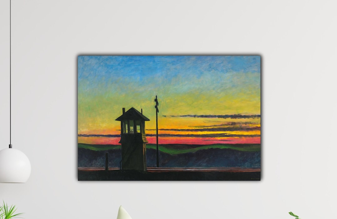 Edward Hopper Railroad Sunset Poster Office Decor Hopper Canvas Edward ...