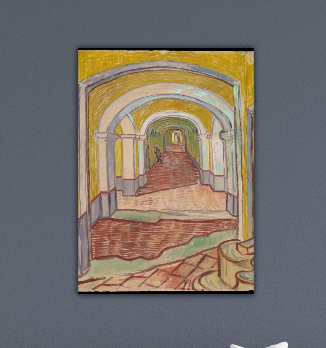 Lienzo de Vincent Van Gogh: Corredor en el asilo, decoración de museo ...