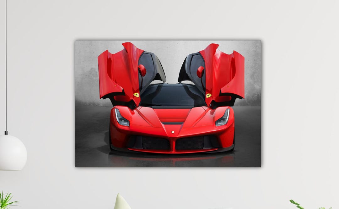 Ferrari Red Laferrari Canvas Ferrari Poster Sports Car Decor Ferrari ...