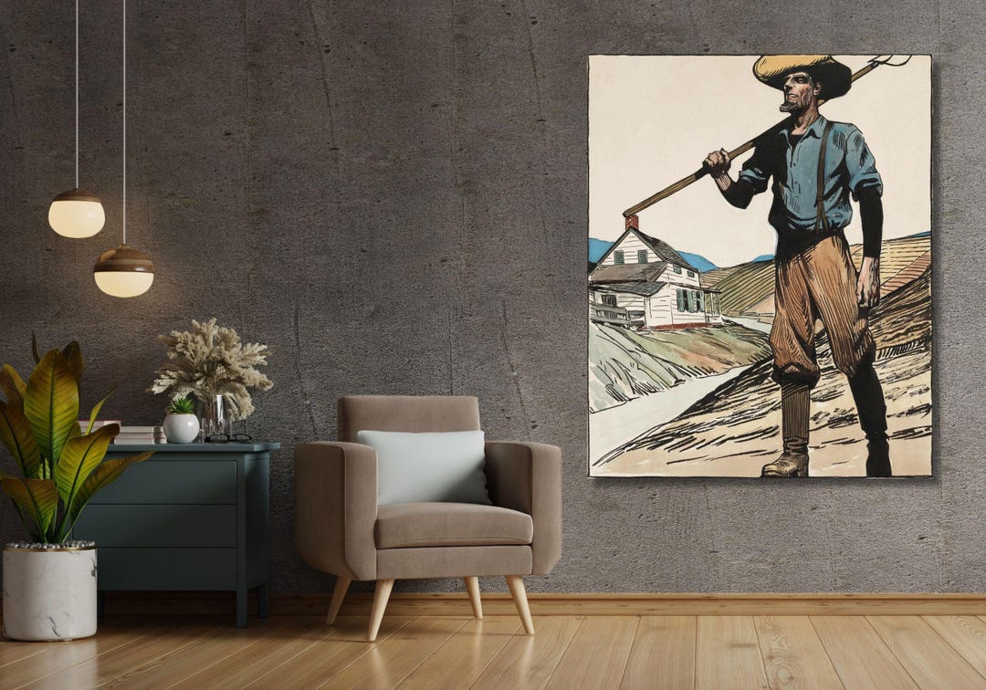 Edward Hopper Man With a Hoe (1938) Canvas Gallery WALL ART or Canvas ...