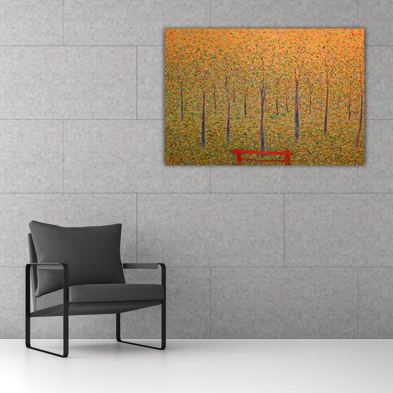 Georges Seurat Red Park Bench Canvas Georges Seurat Poster Gift of Home ...