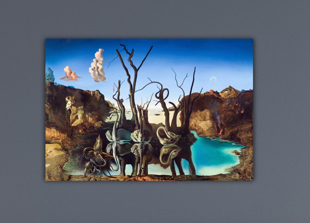 Salvador Dali Swans Reflection Elephants Poster Salvador Dali Canvas ...