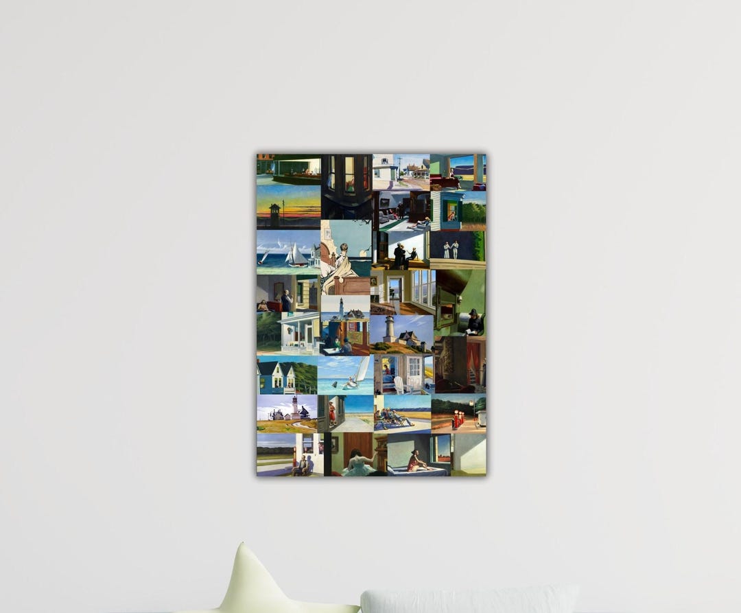 Edward Hopper Collage Poster Hopper Canvas Edward Hopper Painting ...