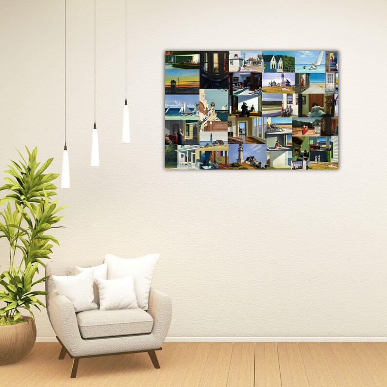 Edward Hopper Collage Poster Office Decor Edward Hopper Canvas Edward ...