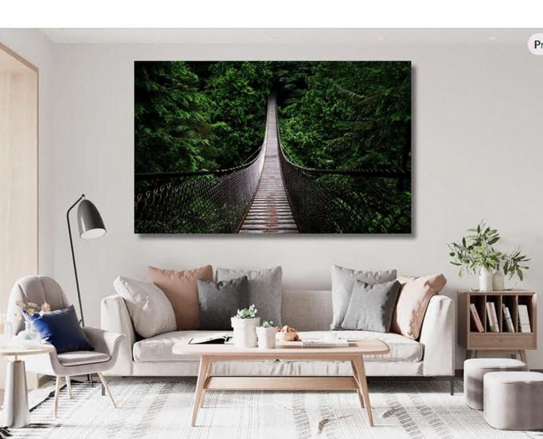 Jungle Rainforest Bridge Wall Art, Beautiful Jungle Rainforest Bridge ...