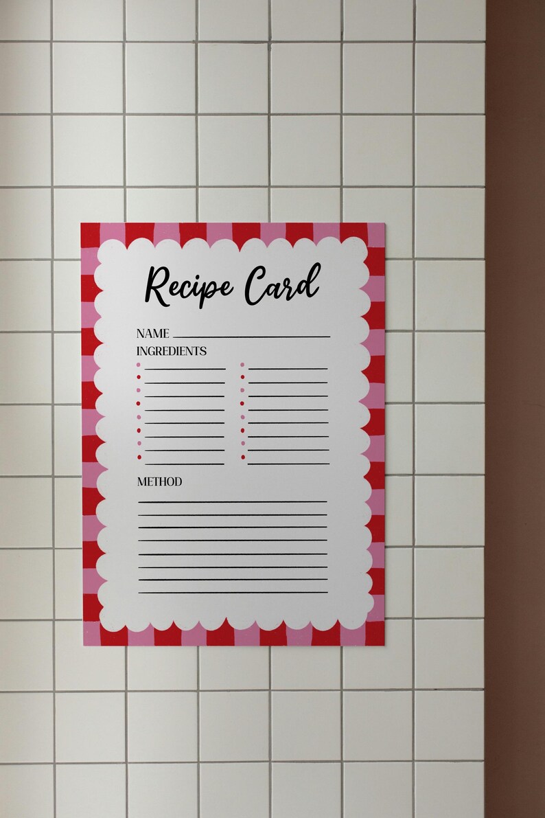 Printable Recipe Card Template Instant Download - Etsy