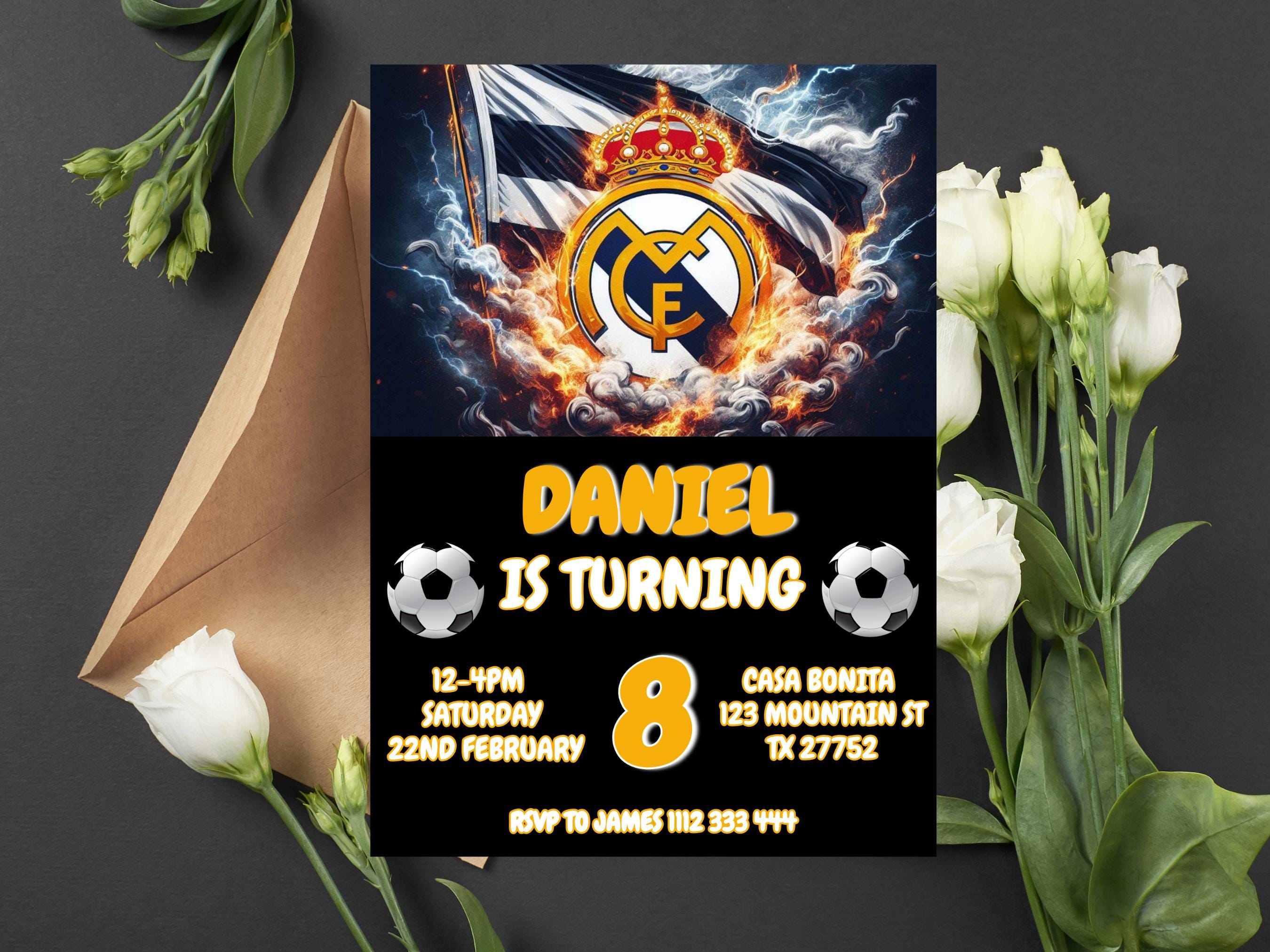 Editable Real Madrid CF Birthday Invitation/real Madrid Invitation ...