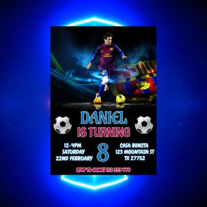 Editable Lionel Messi Birthday Invitation | Lionel Messi Digital ...