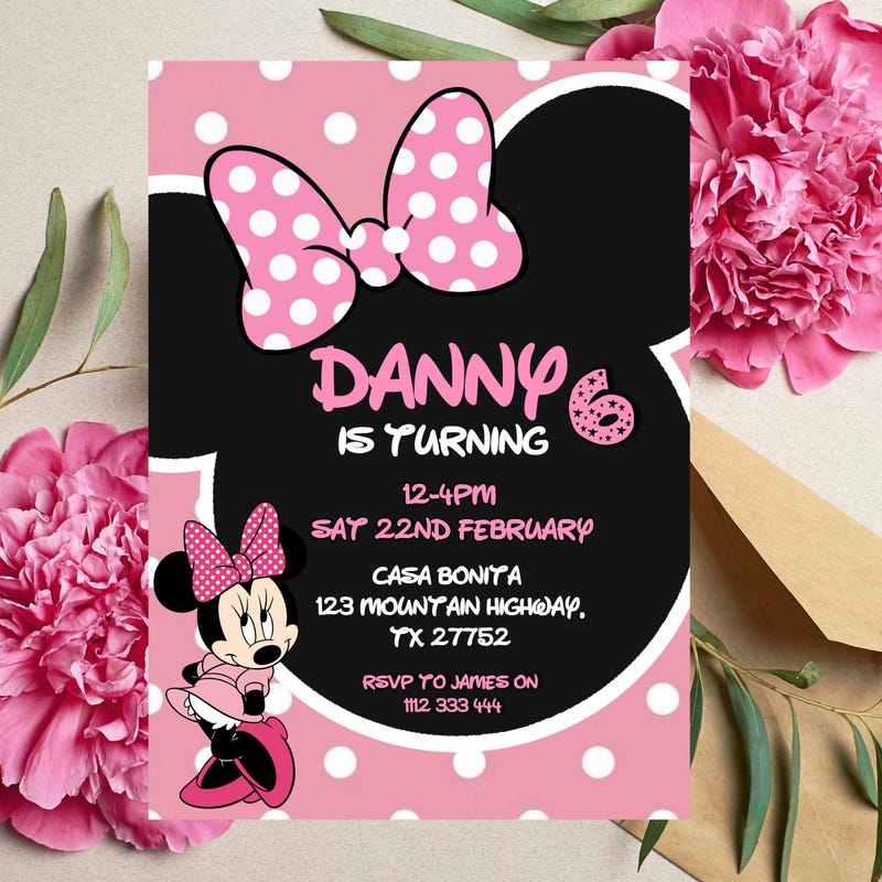 Minnie Mouse Invites - Etsy