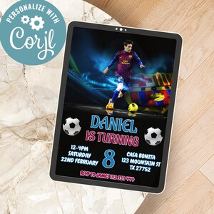 Editable Lionel Messi Birthday Invitation | Lionel Messi Digital ...