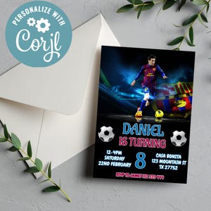 Editable Lionel Messi Birthday Invitation | Lionel Messi Digital ...
