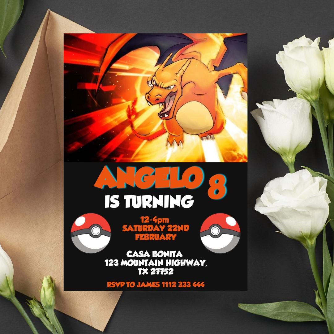 Editable Pokemon Invitation/pokemon Printable Birthday Invitation ...