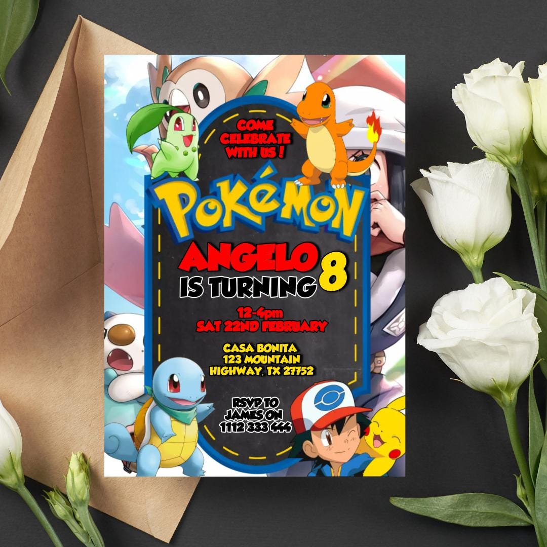 Editable Pokemon Invitation/pokemon Printable Birthday Invitation ...
